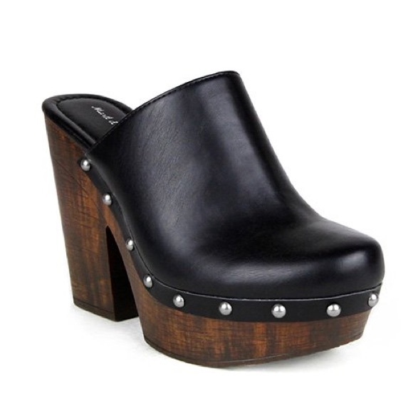 Shoes | Black Studded Platform Mule | Poshmark